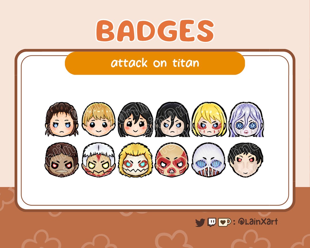 AOT Sub Badge Emotes Anime Manga Twitch Discord - Etsy