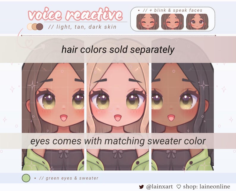 Black Hair Anime Girl Pngtuber Model: Kawaii Streaming Avatar Premade ...