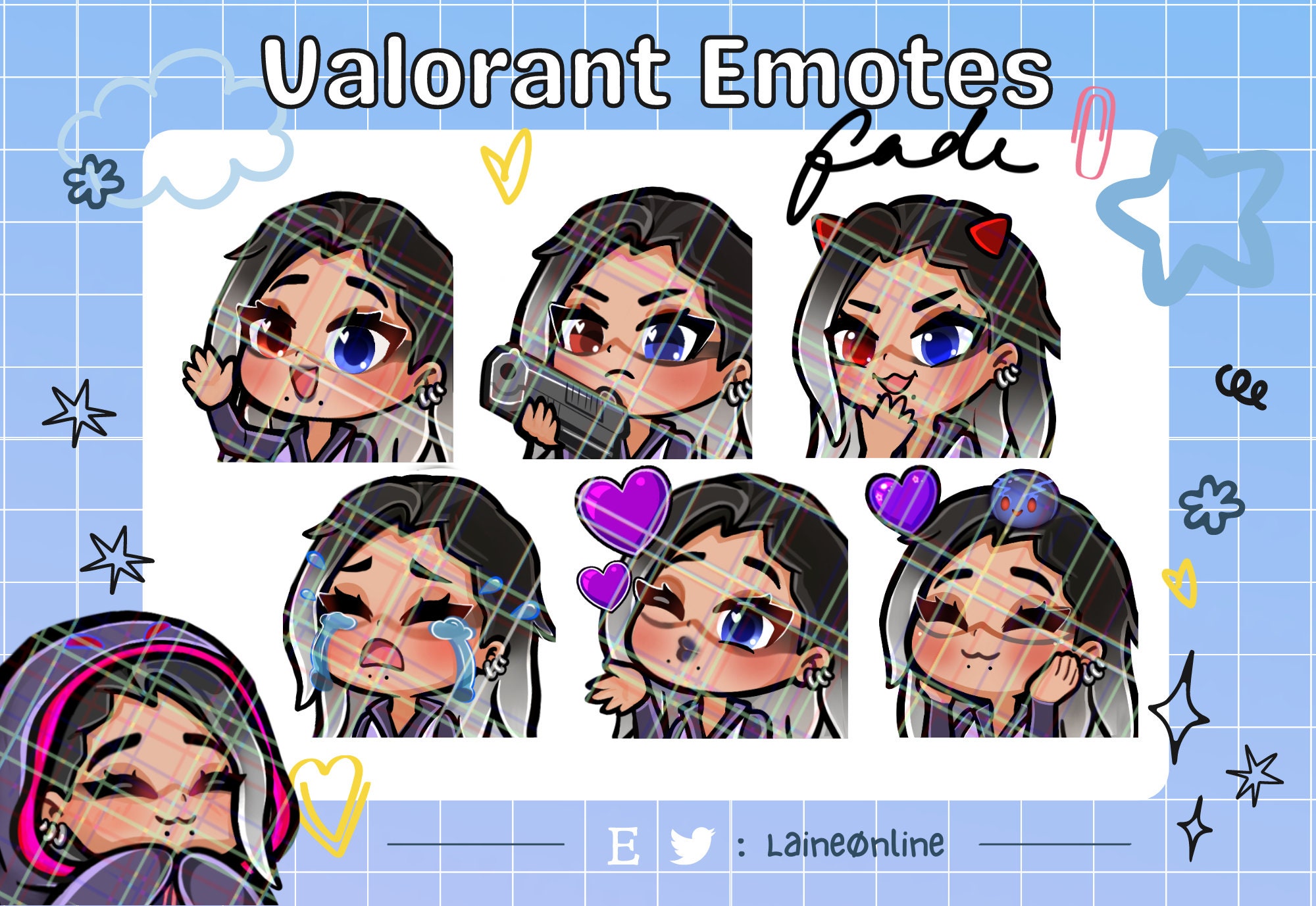 Cute Fade Emotes Valorant Set Twitch Discord - Etsy