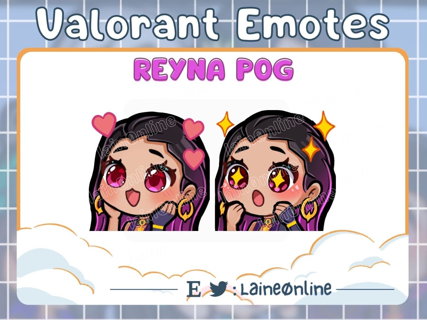 Valorant Reyna Pog Wow Emotes heart & Star Twitch Discord - Etsy