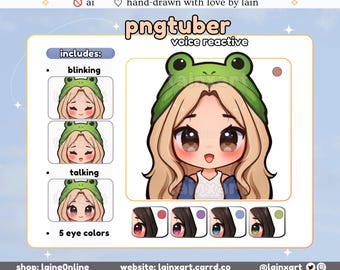 Cute Pngtuber Model BLONDE HAIR Chibi (LIGHT Skin Tone) Kawaii Anime ...
