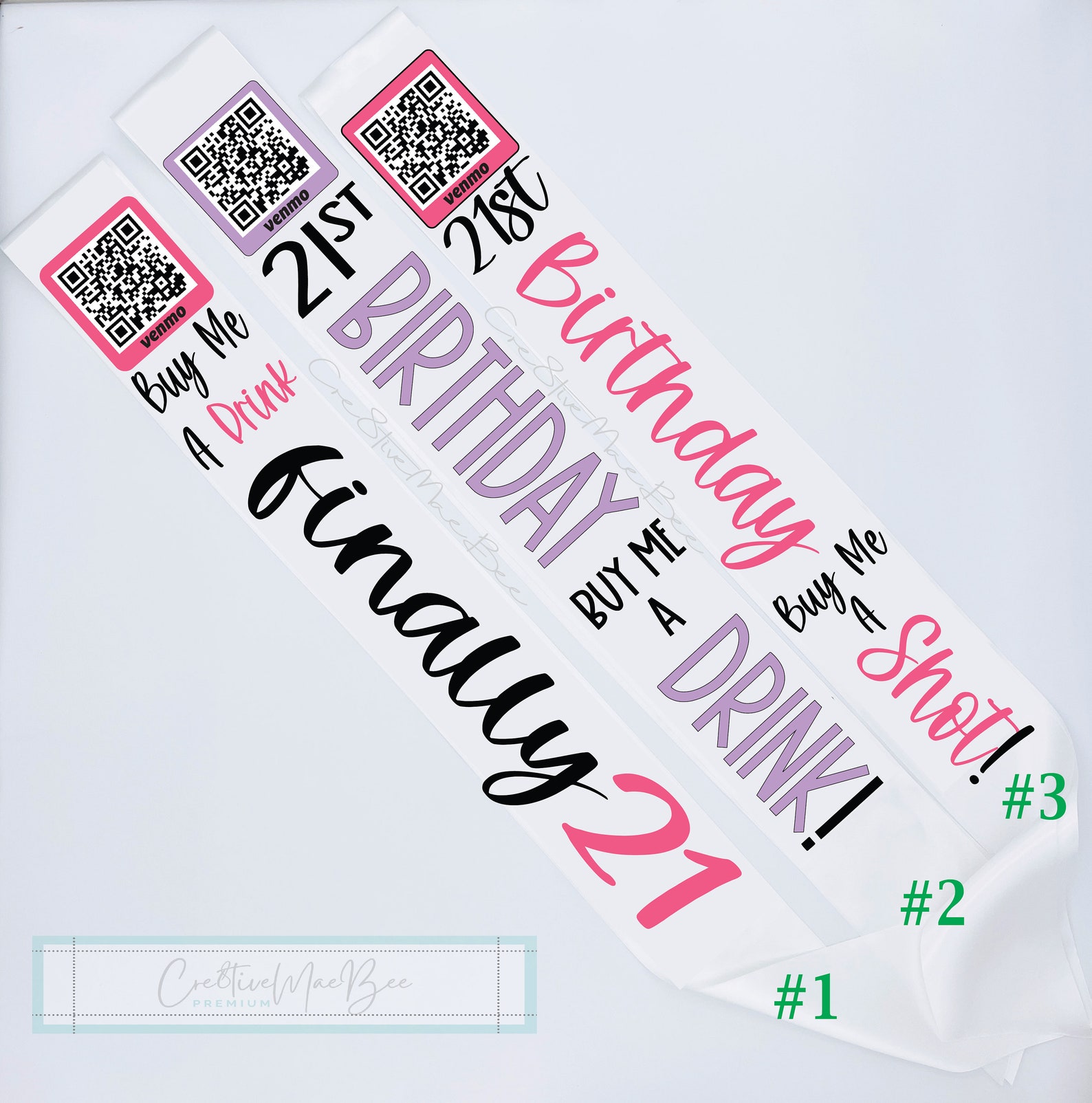 Bday Sash QR Code Birthday Sash Finally 21 21 Buy Me A - Etsy