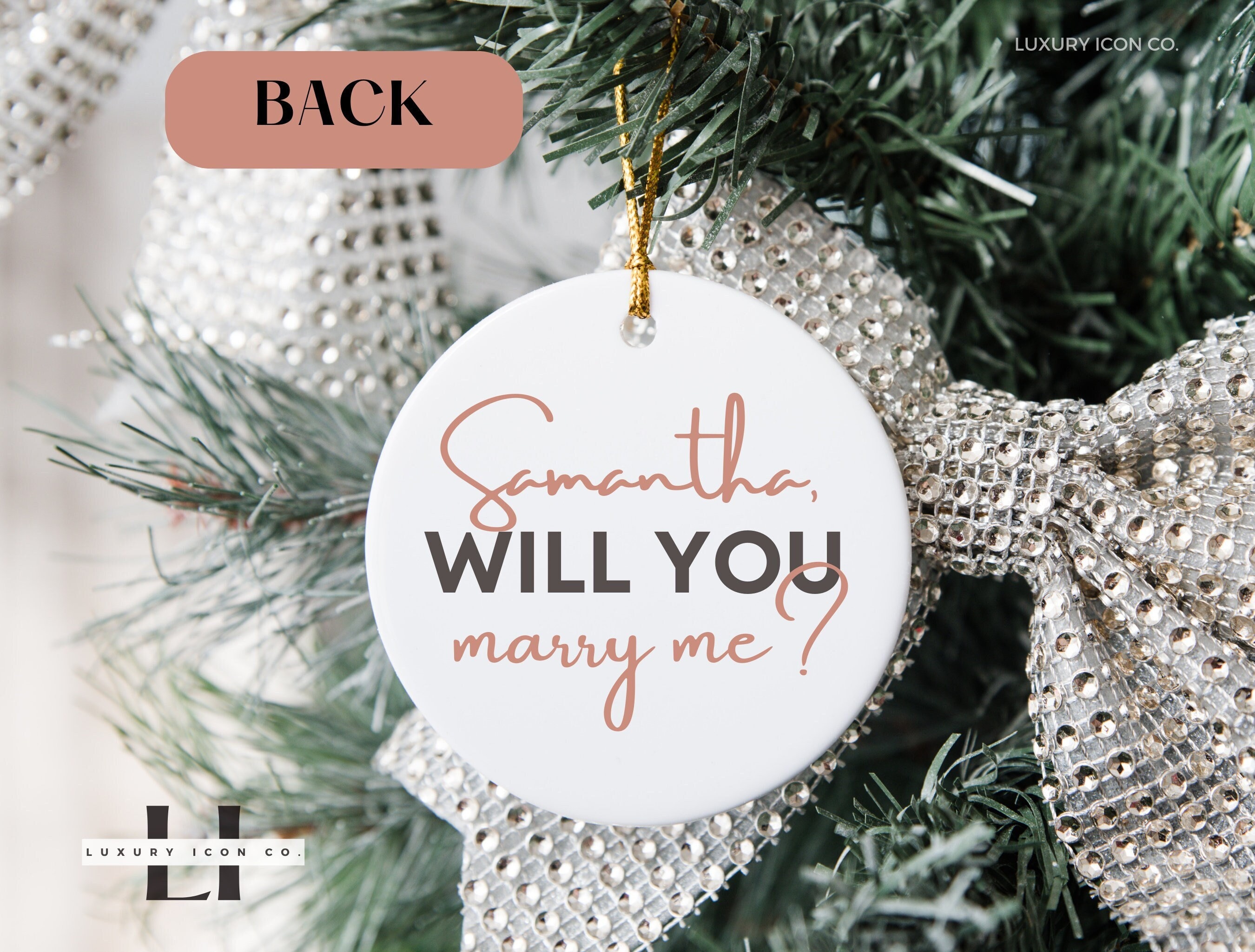 Will you marry me christmas tree ornament store
