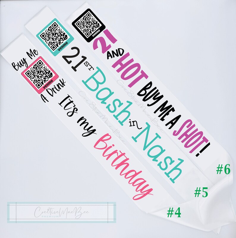 Bday Sash QR Code Birthday Sash Finally 21 21 Buy Me A - Etsy