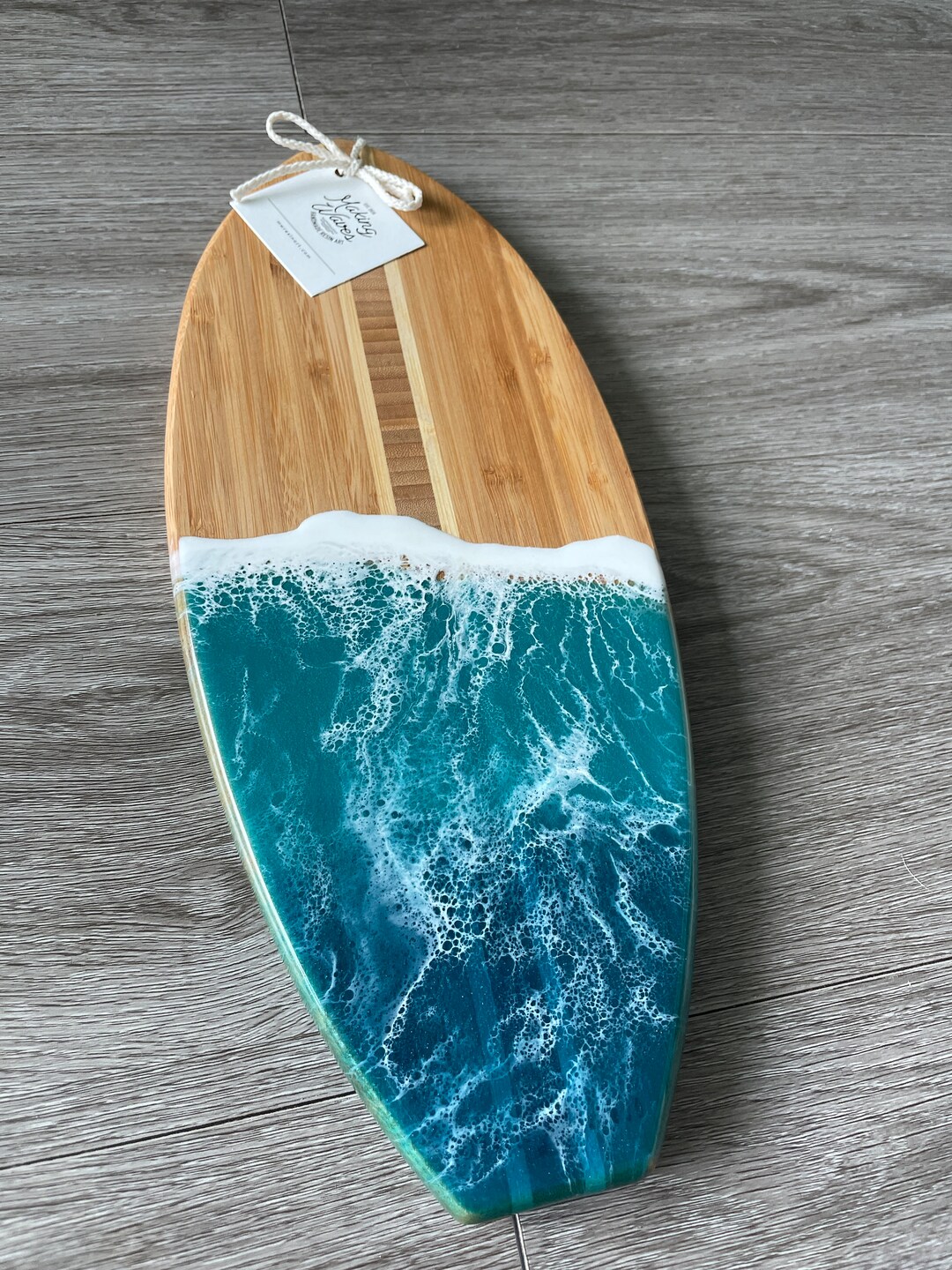 Resin Wave Art Surfboard Charcuterie Board - Etsy
