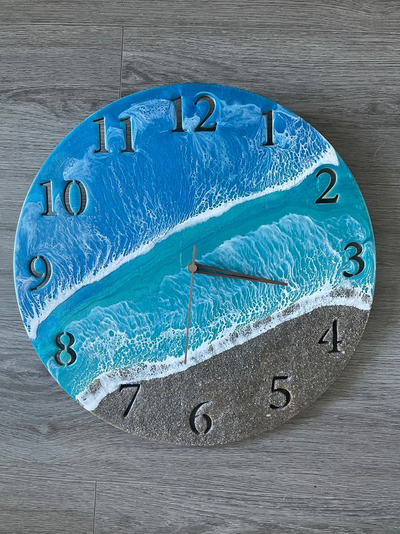 Personalized Resin Art Wall Clock - Etsy