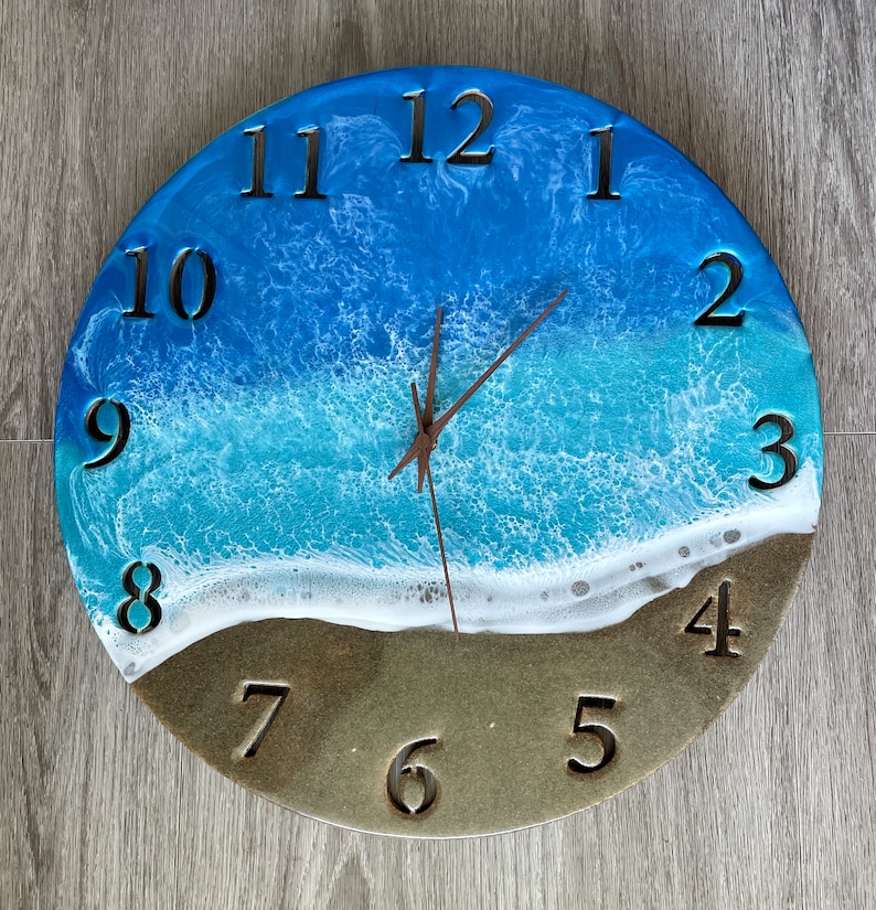 Personalized Resin Art Wall Clock - Etsy
