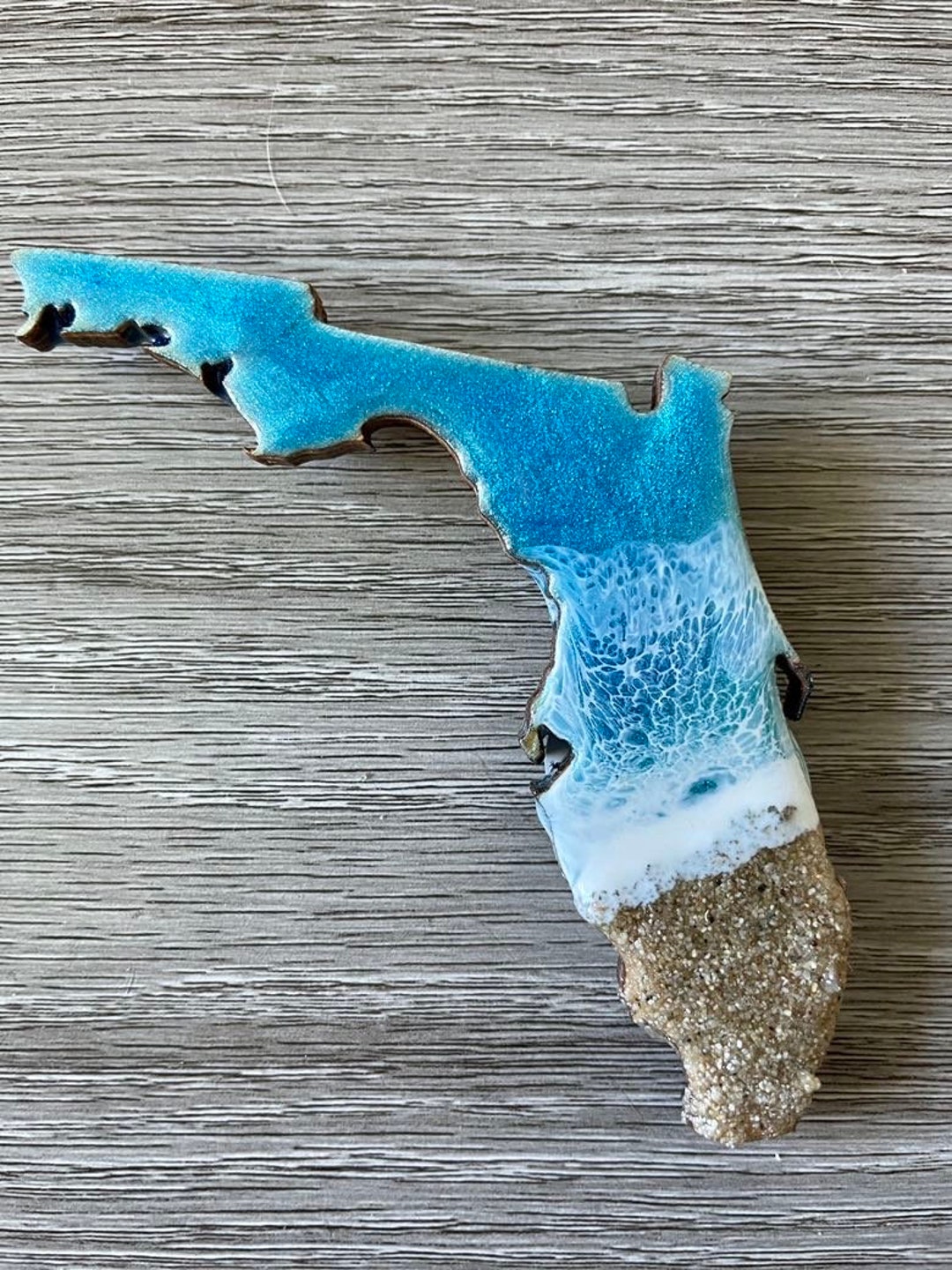 Florida State Resin Art Magnet - Made With Natural FL Sand - Etsy