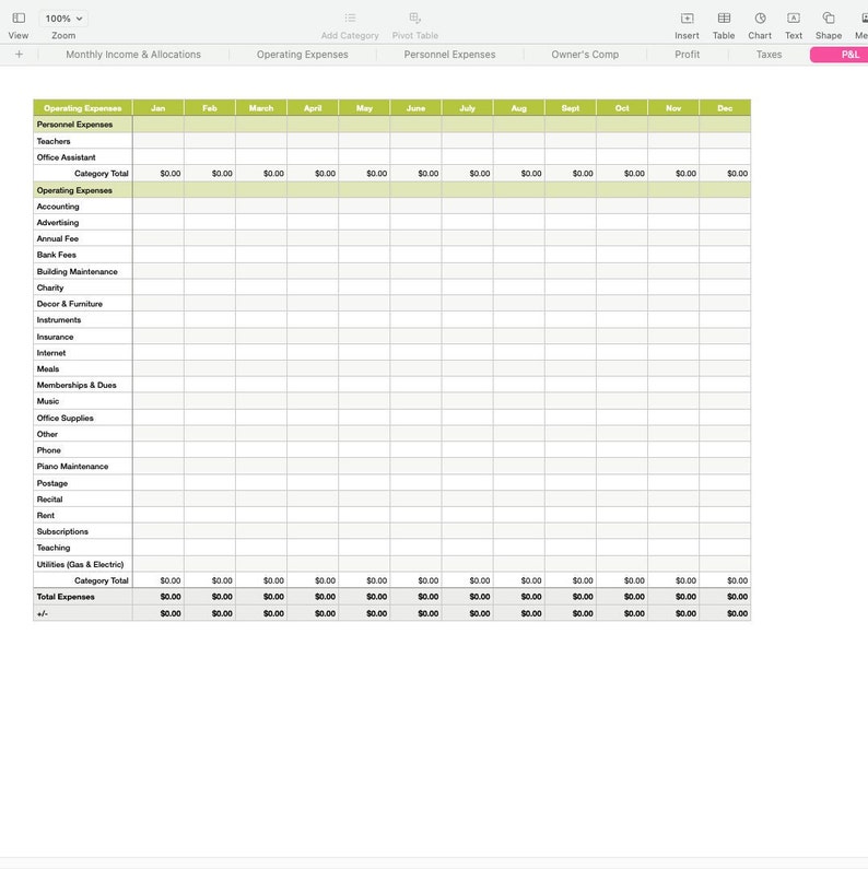 Business Income & Expense Tracker (business Budgeting) - Etsy
