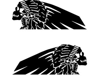 Indian Skull Decal | Etsy