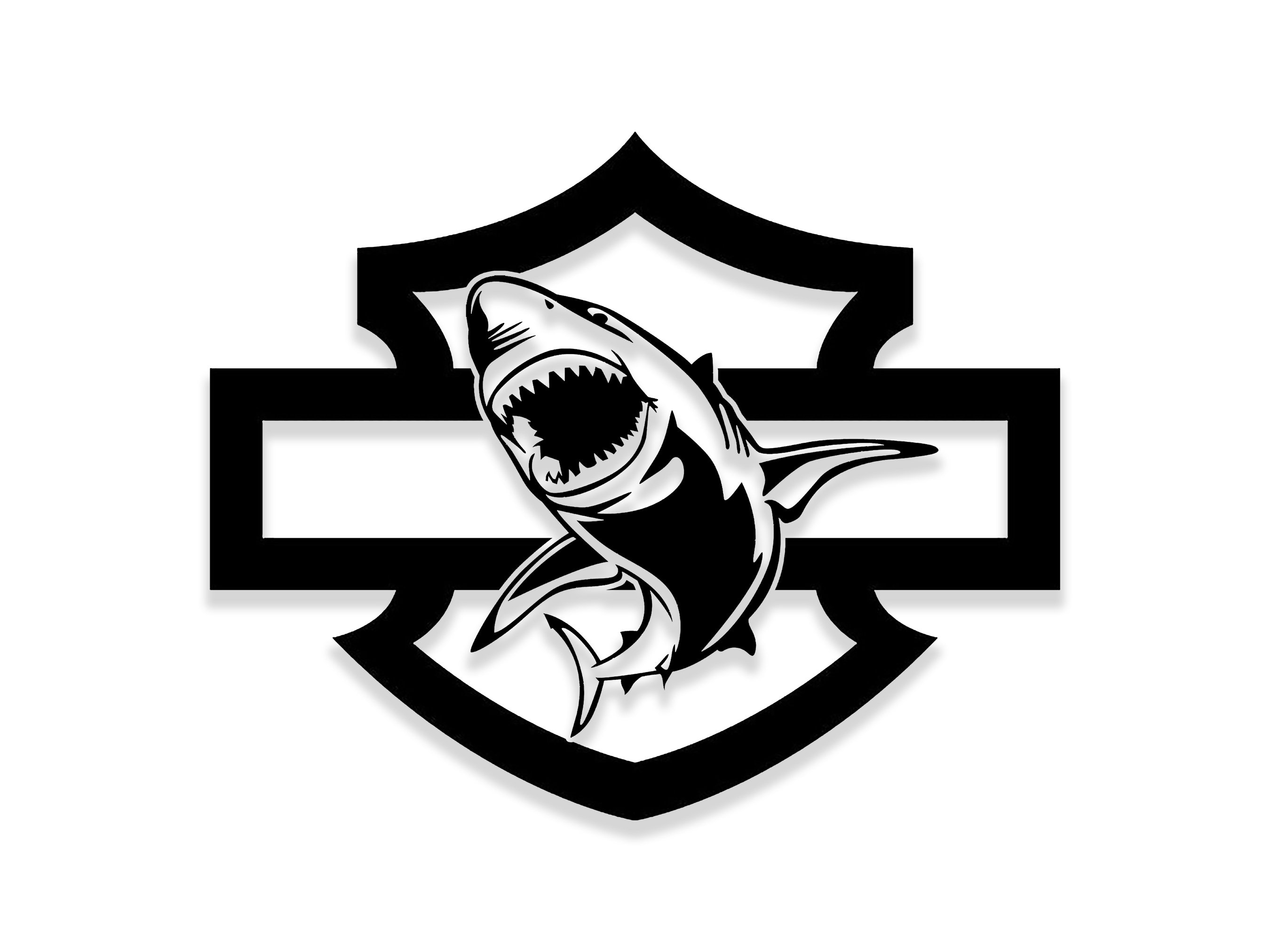 Harley Davidson Shield Bar and Shark Decal Harley Logo Shark - Etsy