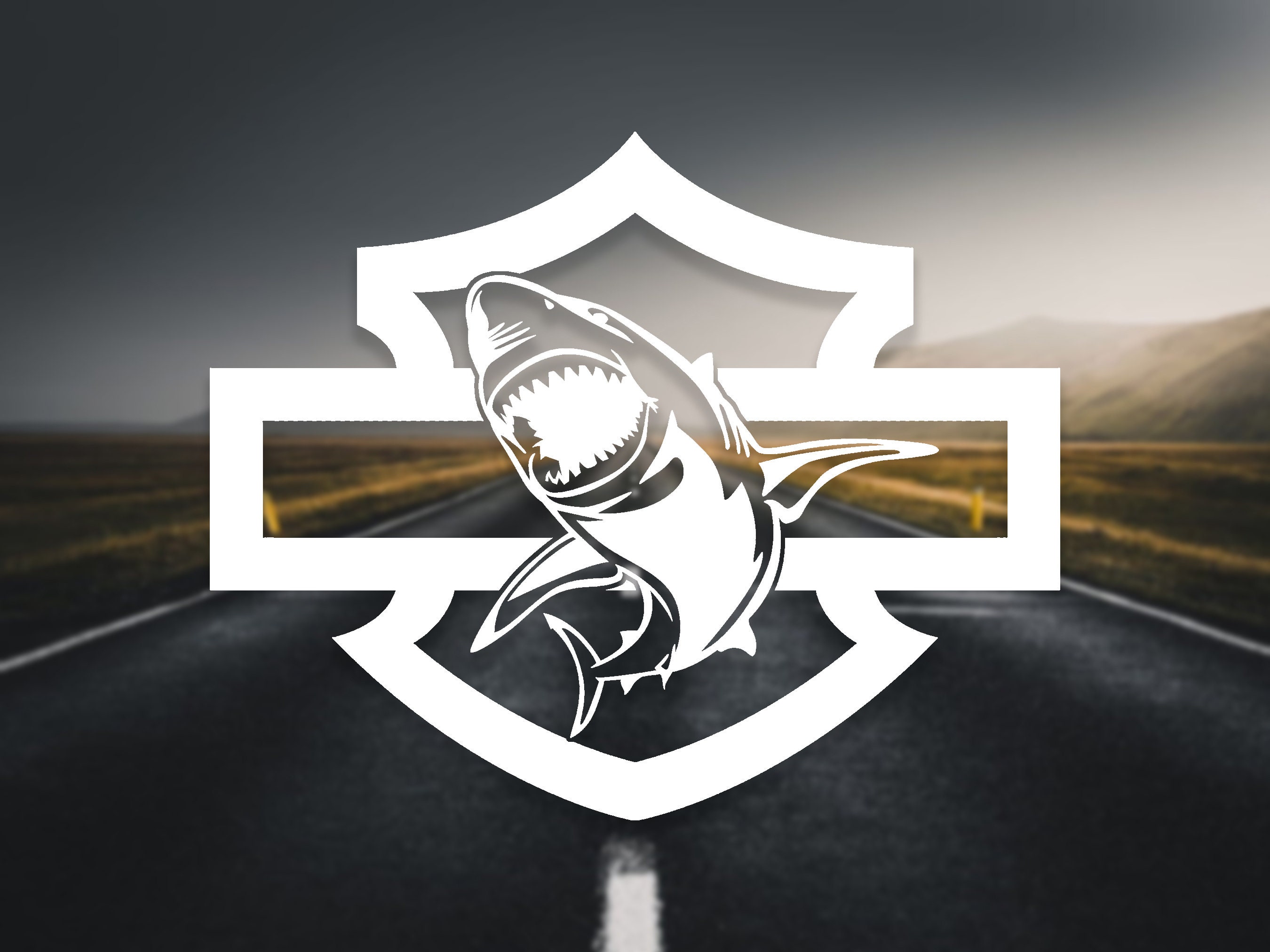 Harley Davidson Shield Bar and Shark Decal Harley Logo Shark - Etsy