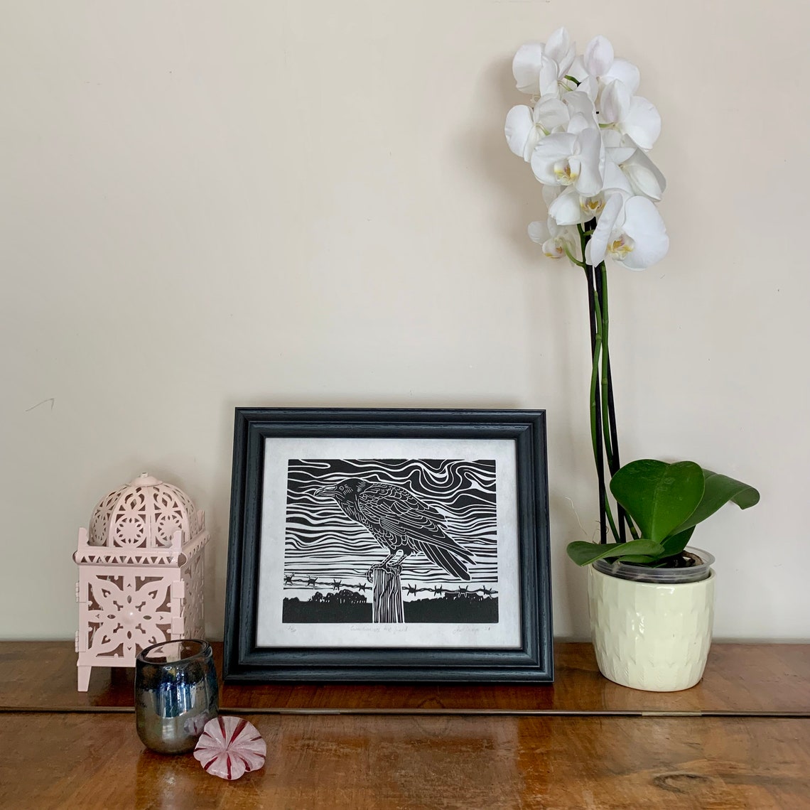 Crow Lino Cut Print 10" X 8" Limited Edition - Etsy UK
