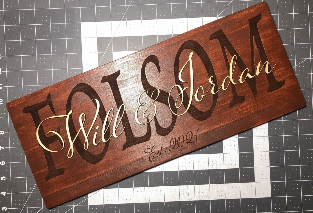 Personalized Anniversary Sign - Wedding Gift Sign - Laser Engraved Wood ...