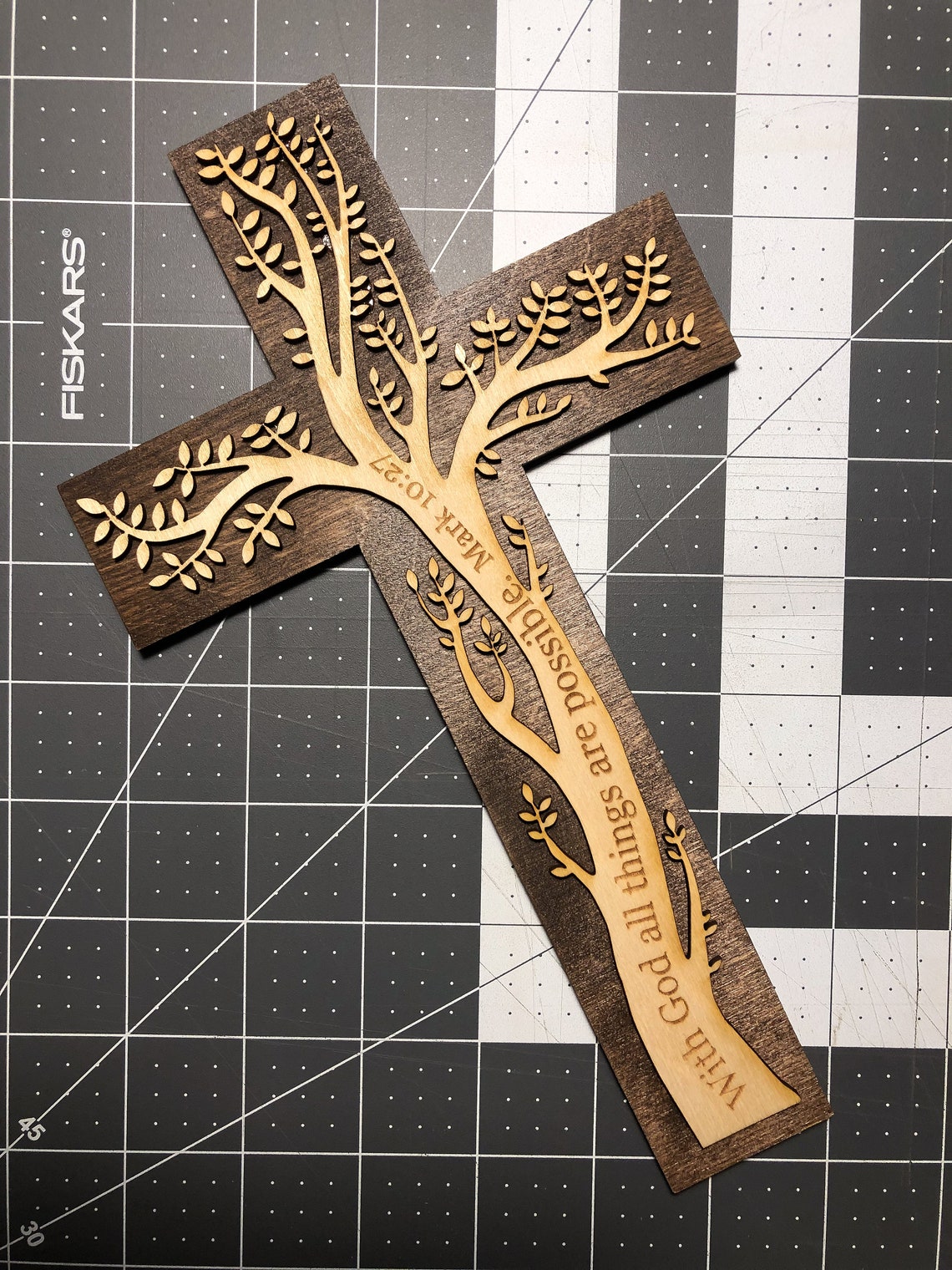 Laser Engraved Cross Organic Wood Cross With Verse Laser - Etsy