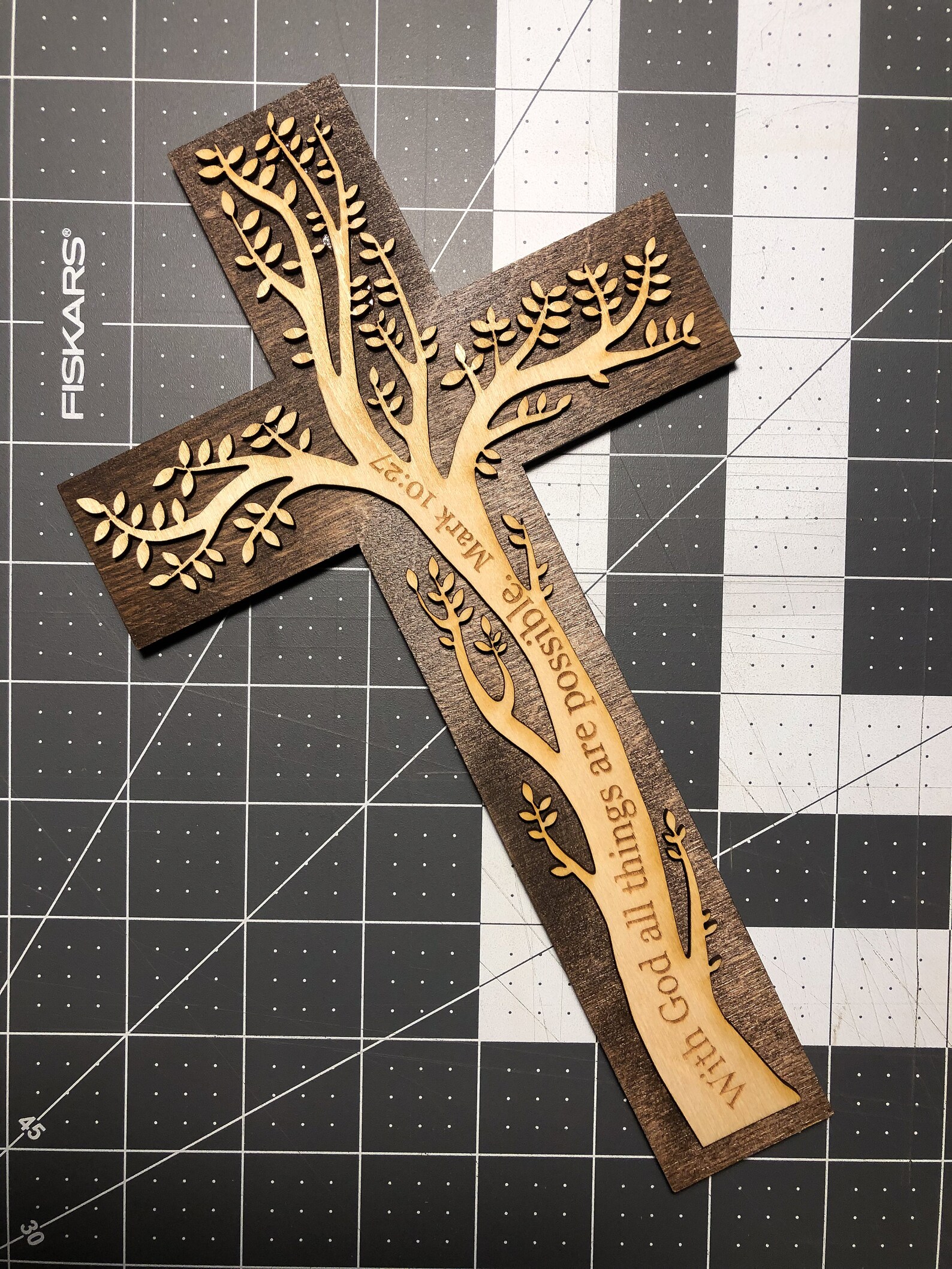 Laser Engraved Cross Organic Wood Cross With Verse Laser - Etsy