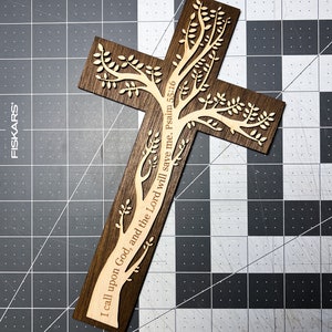 Laser Engraved Cross - Organic Wood Cross With Verse - Laser Cut Wood ...