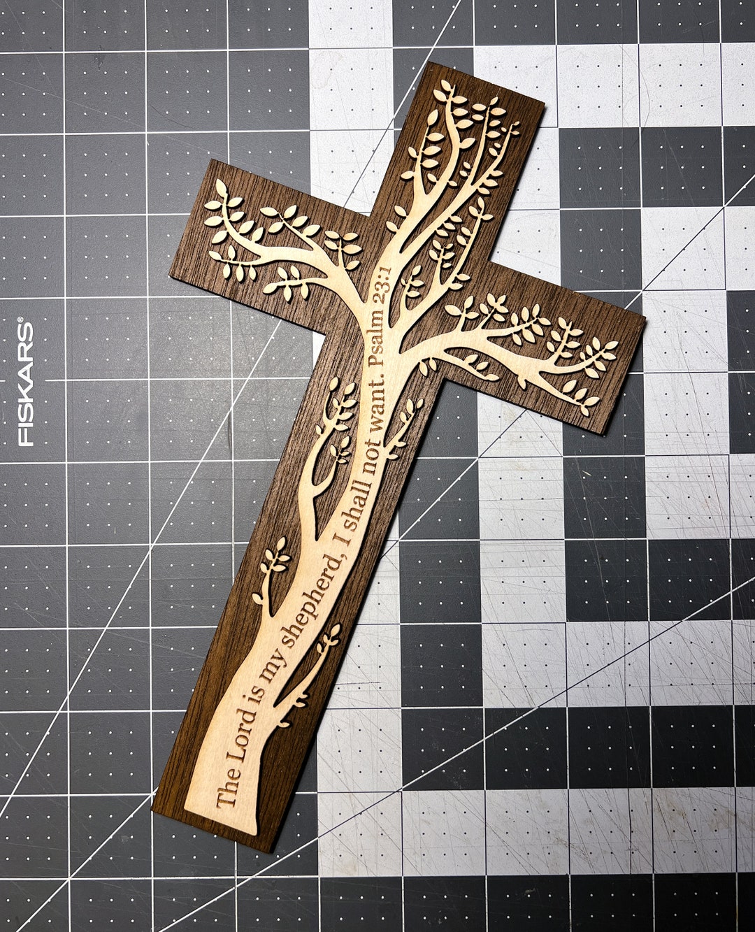 Laser Engraved Cross Organic Wood Cross With Verse Laser Cut Wood Cross ...