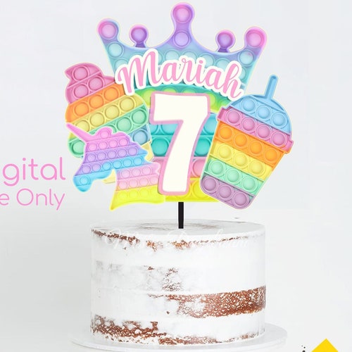 Printable Pop It Fidget Cake Topper Custom Birthday Cake - Etsy