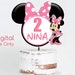 Printable Minnie Mouse Birthday Cake Topper. Custom Name & Age Cake ...