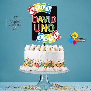 Uno Birthday Cake Topper - Etsy UK