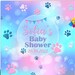 Printable PAWS PARTY Backdrop. PAWS Pink Blue Boy Girl Party Decoration ...