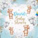 Printable Cute TEDDY BEAR Boy Balloons Backdrop. Baby Shower Blue ...