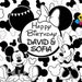 Digital MICKEY and MINNIE MOUSE Monochrome Birthday Backdrop. Custom ...