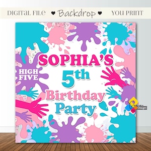 Printable Art Party Backdrop. High 5 Painting Birthday Party Decor ...
