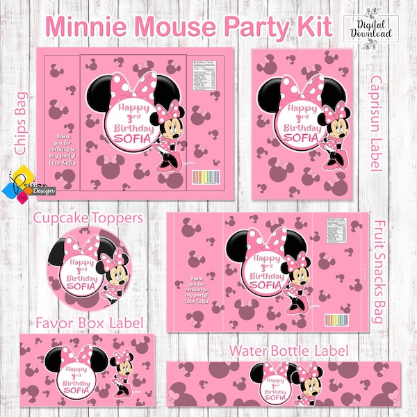 Minnie Mouse Labels - Etsy