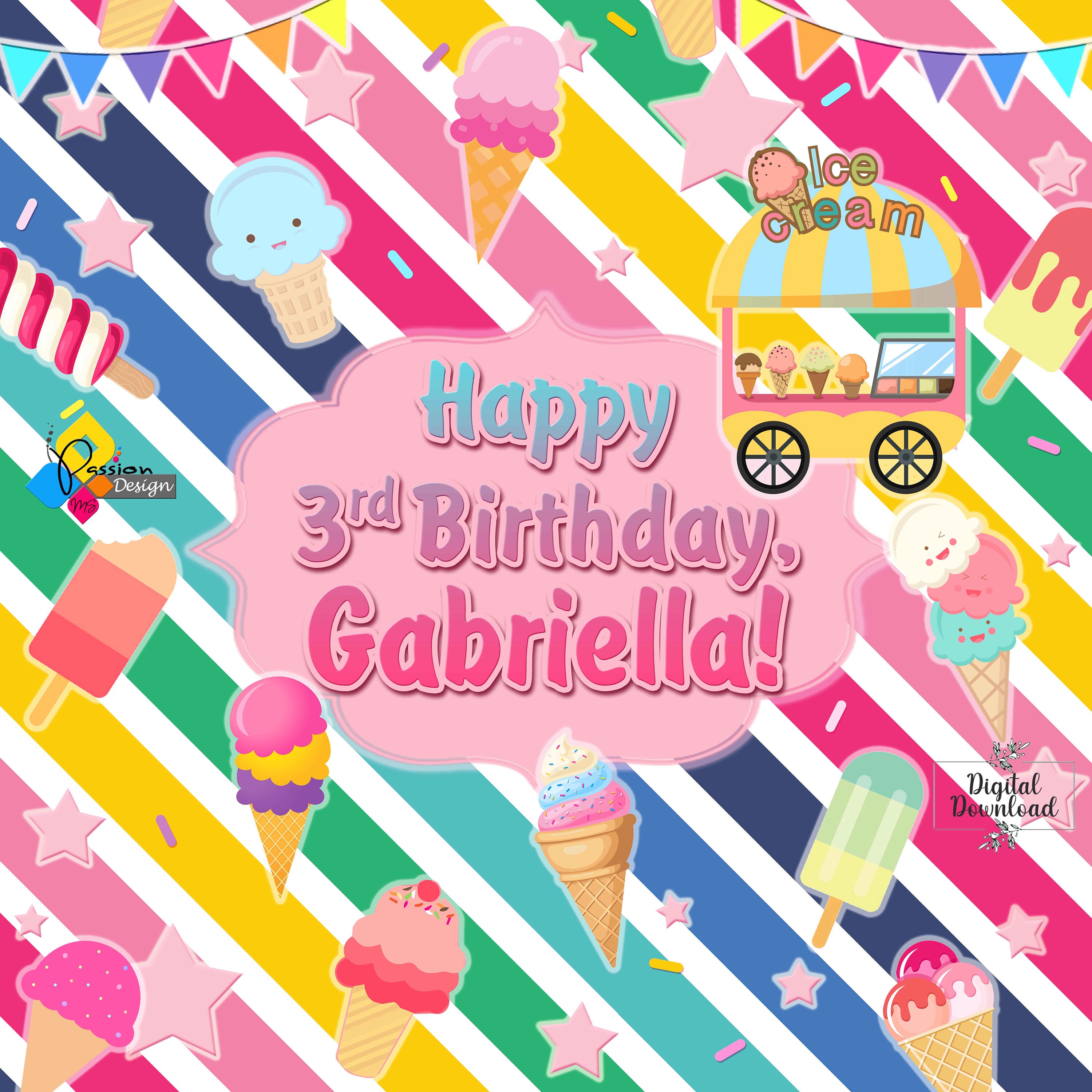 Fondo de HELADO imprimible. Ice Cream Theme Decoración de - Etsy México