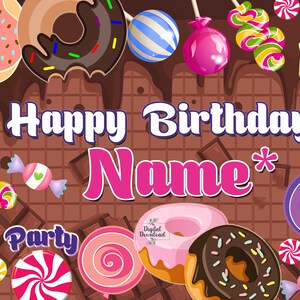 Printable CHOCOLATE Sweets Candy Shop Backdrop. Chocolate Theme Party ...