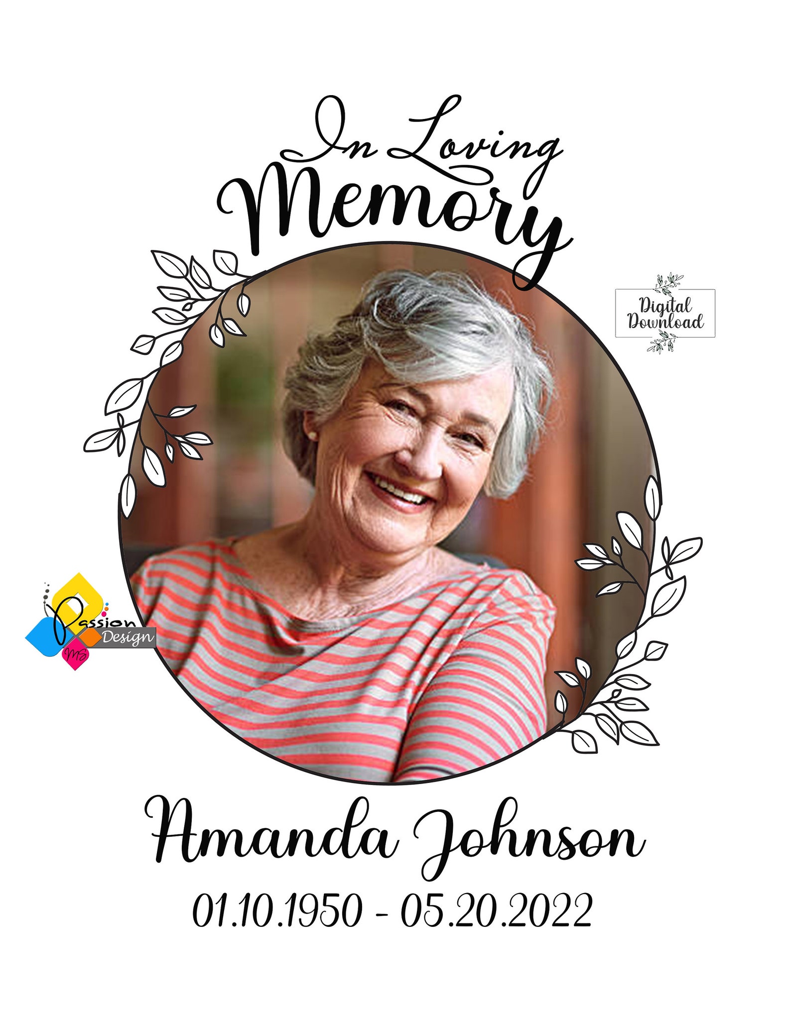 Digital in Loving Memory Graphic for Cricut Cutout, T-shirt, Mug PNG ...