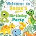 Printable DINOSAURS Welcome Board. Cute Dinosaurs Birthday Party Decor ...