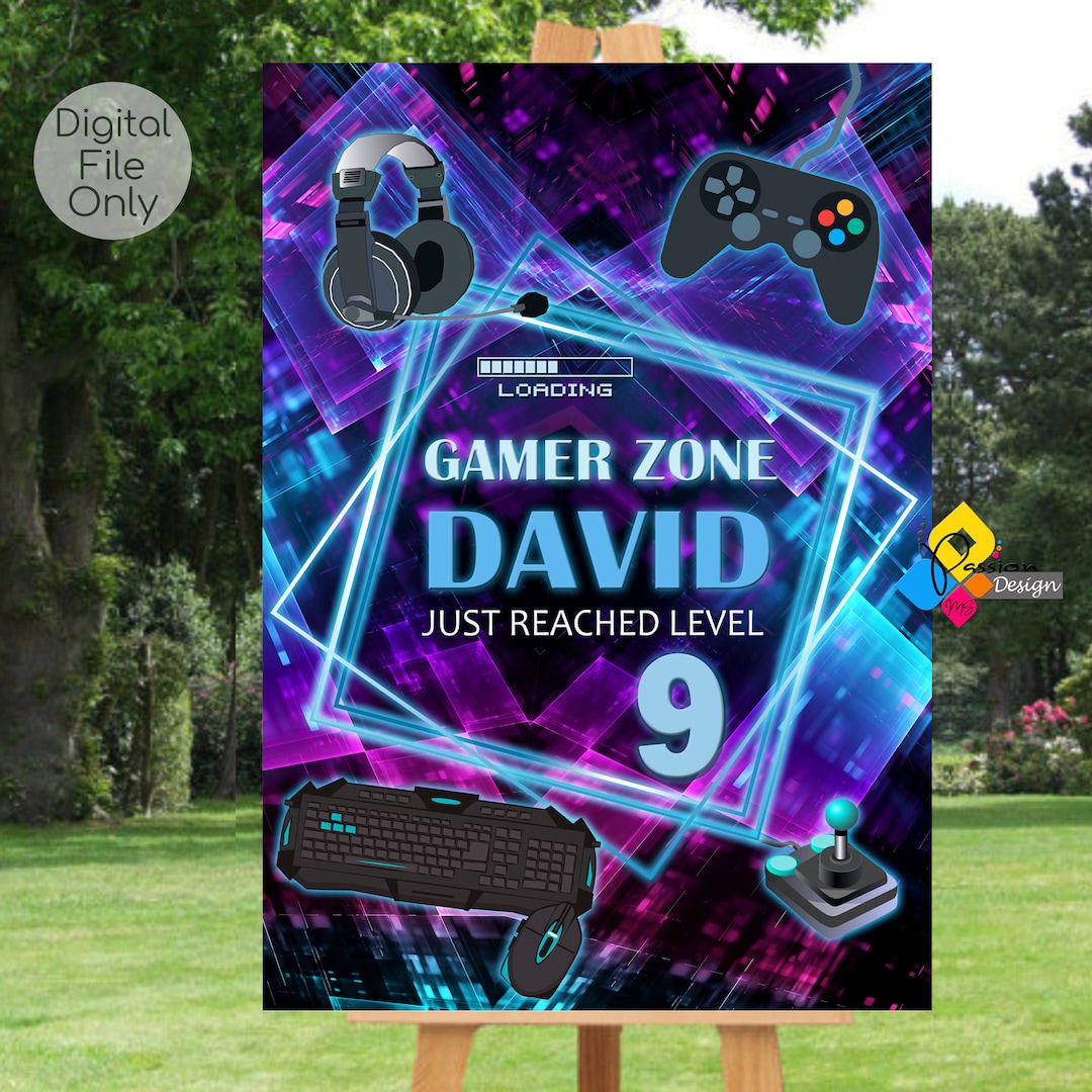 Printable GAMING Birthday Welcome Board. Video Game Birthday Party ...