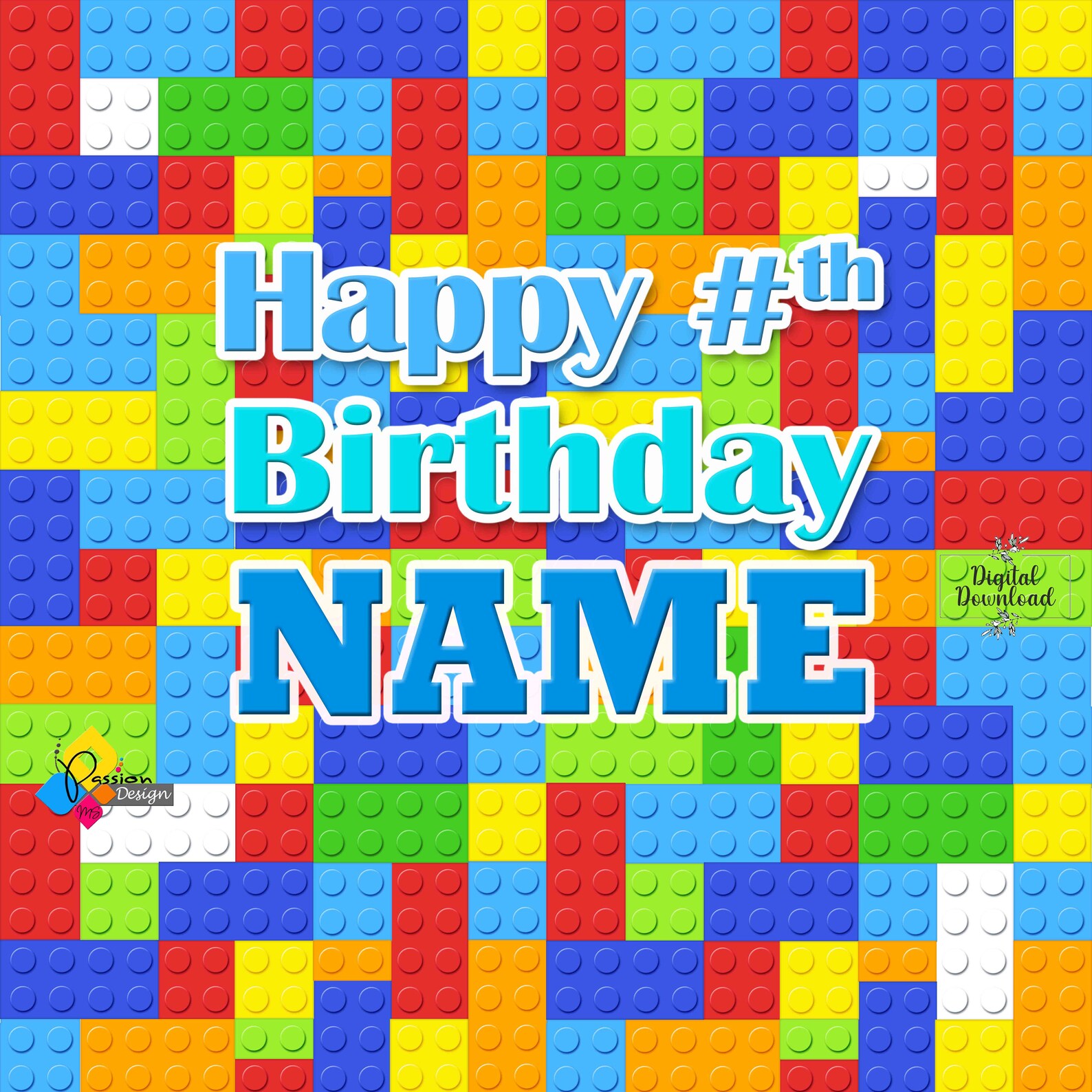 Printable BUILDING BLOCKS Birthday Backdrop. Building Blocks - Etsy