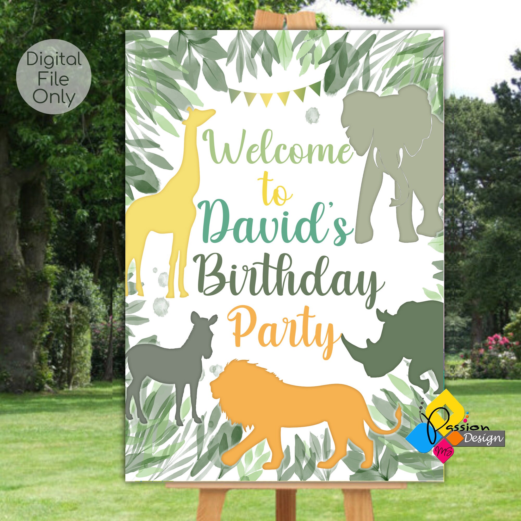 Printable SAFARI ANIMALS Welcome Board. Safari Birthday Party - Etsy Canada