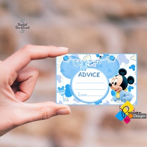 Printable Baby MICKEY MOUSE Advice for the Mommy to Be Kit. Baby Shower ...
