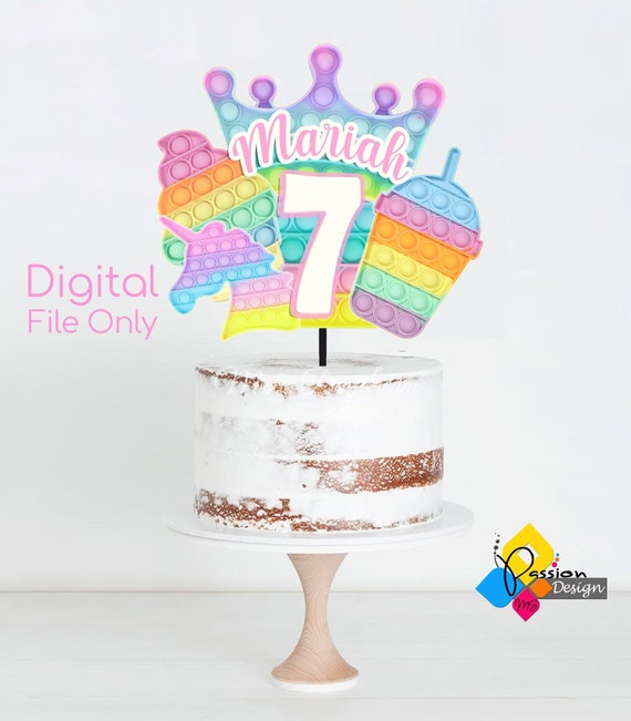 Party Décor DIY Pop It Cake Topper Pop It Fidget Centerpiece Printable ...