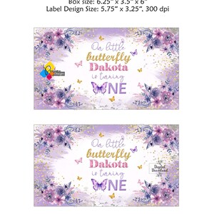 Printable Butterflies Party Kit. Birthday Labels: Favor Box, Chips Bag ...