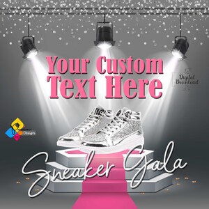 Printable SNEAKER Gala Birthday Backdrop. Digital Sneaker Party Decor ...