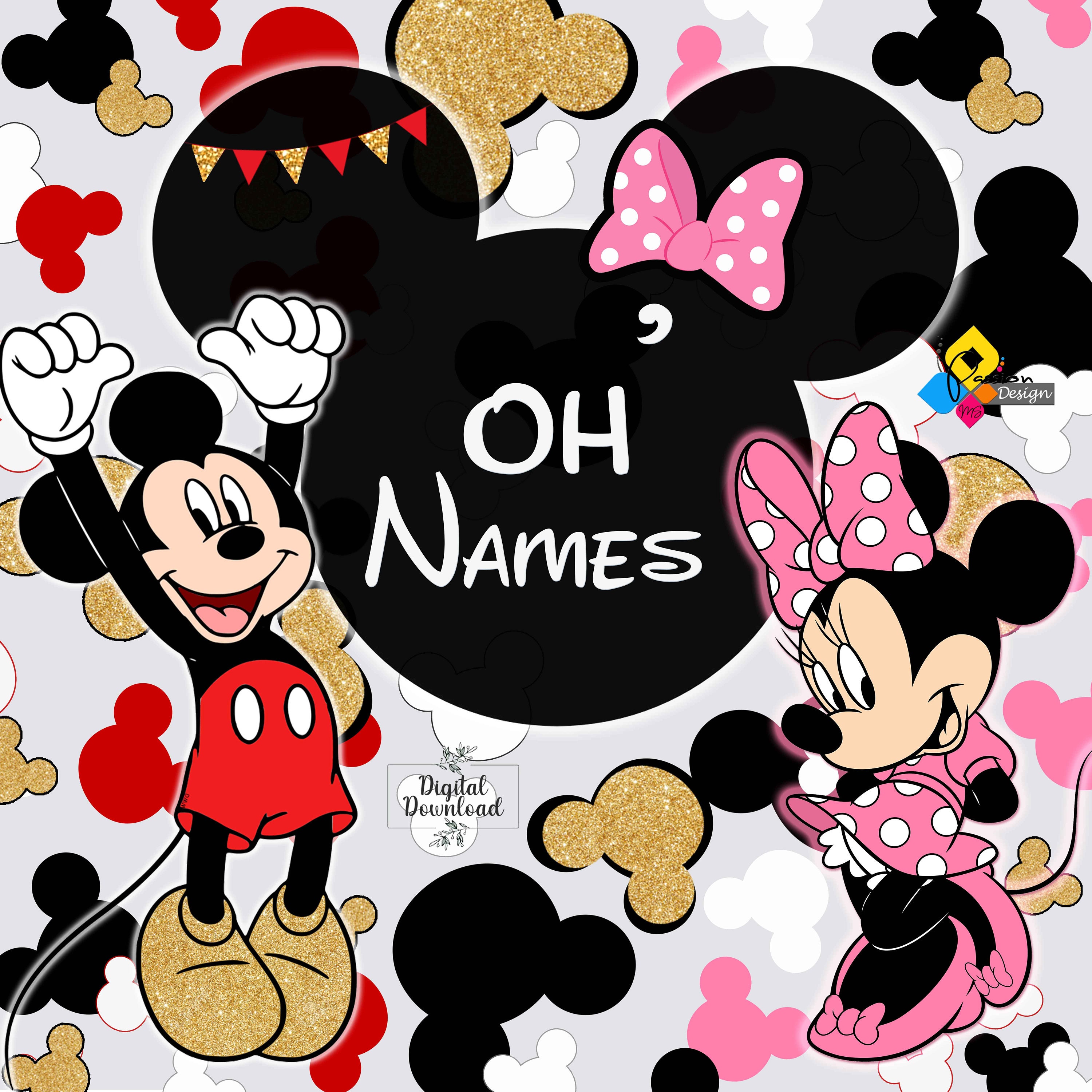Printable MICKEY and MINNIE Mouse Birthday Backdrop. CUSTOM - Etsy