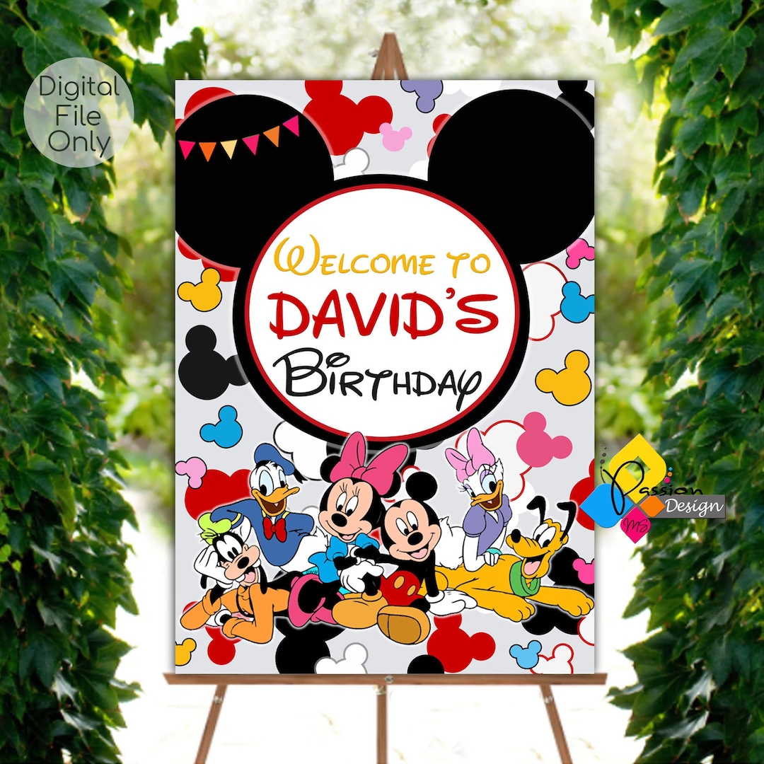 Printable Mickey Mouse and Friends Birthday Welcome Board. CUSTOM ...