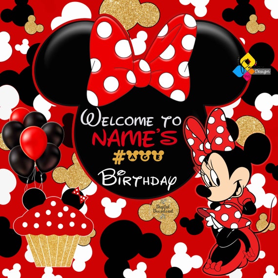Red Minnie Mouse Birthday Wallpaper