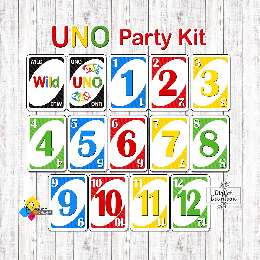 Printable UNO Number Cards Banner. DIY UNO Garland. Instant - Etsy