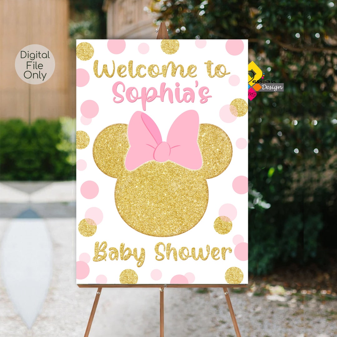 Printable MINNIE MOUSE Baby Shower Welcome Board. Custom Minnie Mouse ...