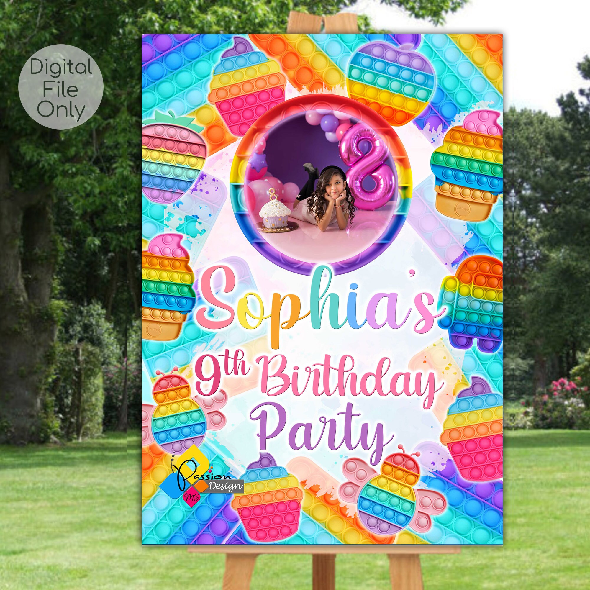 Printable POP IT FIDGET Toys Birthday Welcome Board With - Etsy