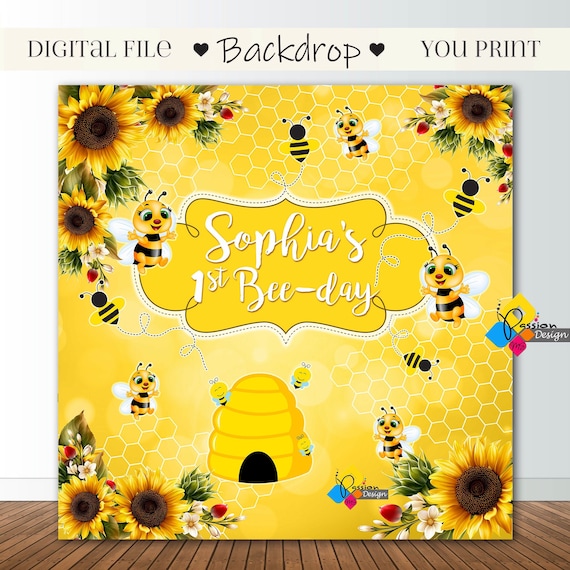 Printable BEES Backdrop. Digital HONEY BEES Background. Cute | Etsy