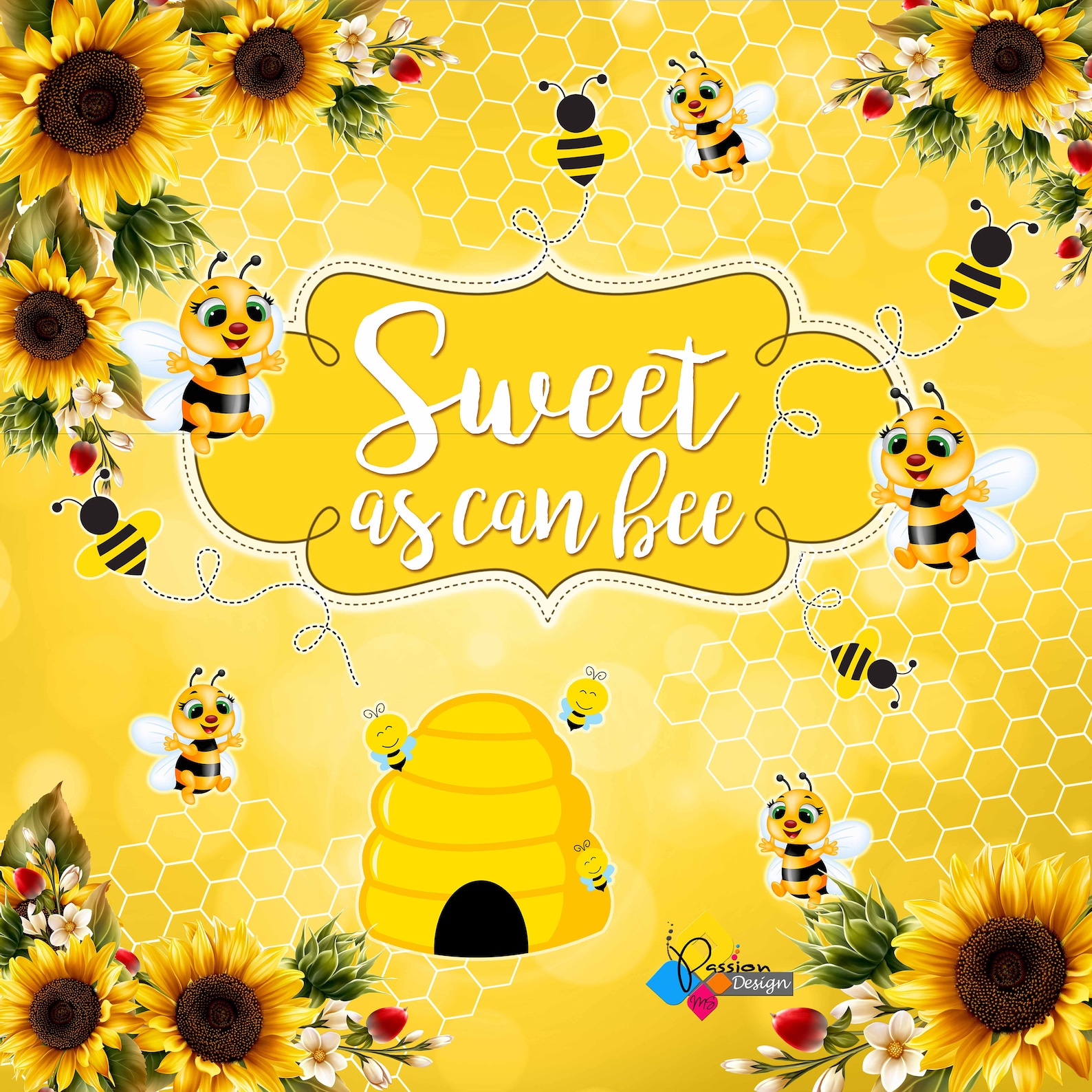Printable BEES Backdrop. Digital HONEY BEES Background. Cute - Etsy