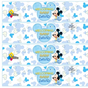 Printable MICKEY MOUSE Party Kit. Custom Baby Shower Labels: Favor Box ...